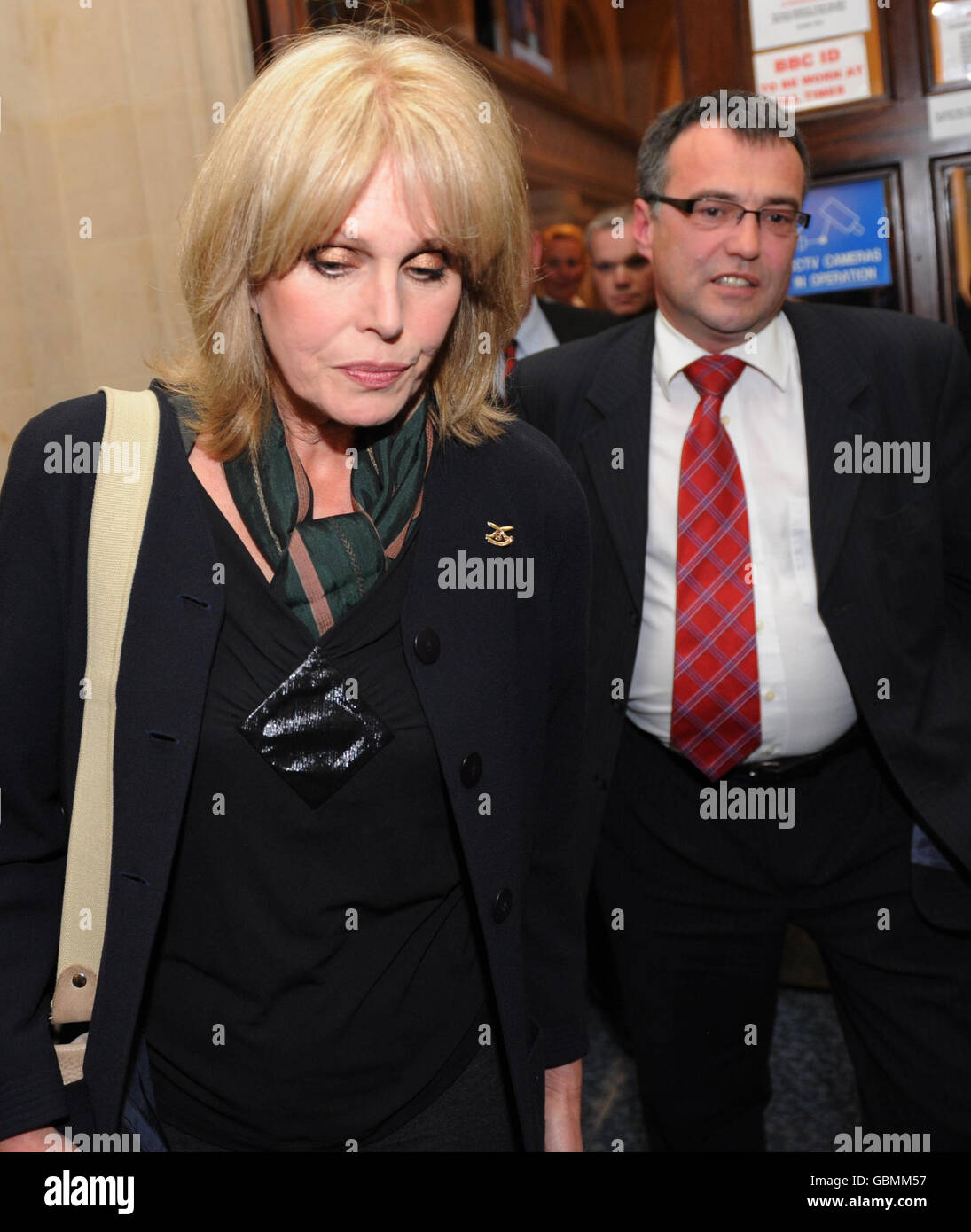 Actress Joanna Lumley emerges from the BBC studios in Westminster after ...