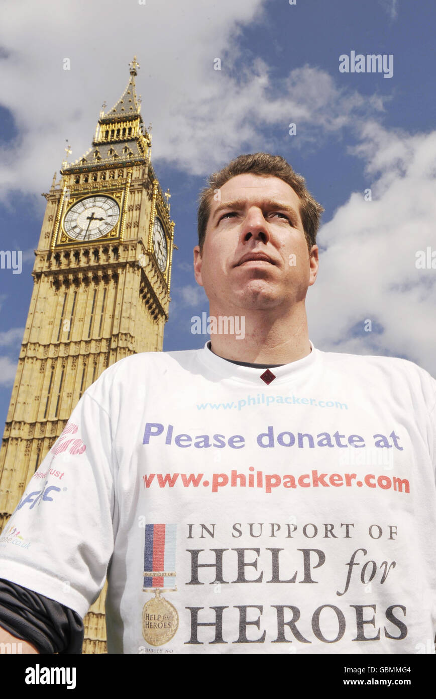 Major Phil Packer. Major Phil Packer outside the Houses of Parliament ...