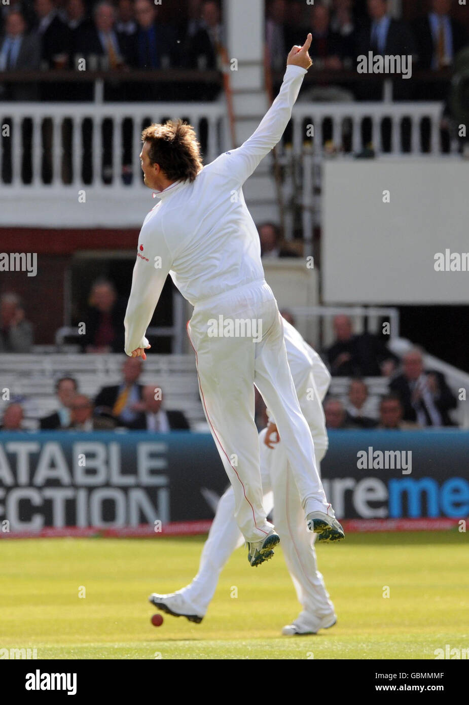 England's Graeme Swann celebrates taking the wicket of Sulieman Benn ...