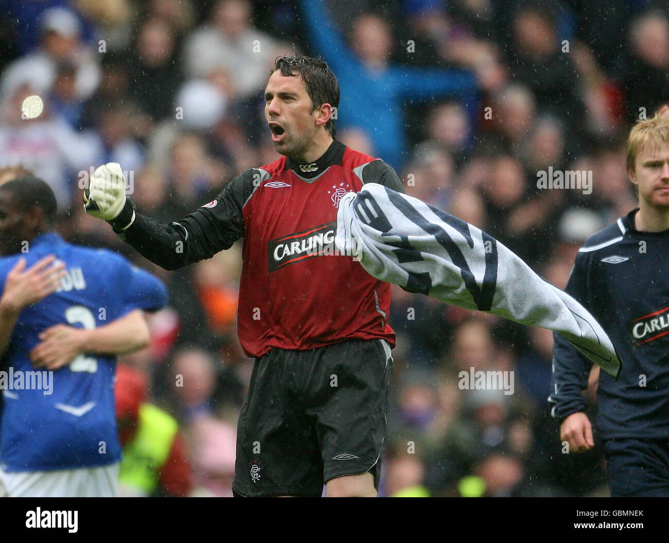 Rangers' Neil Alexander celebrates following their victory during the ...