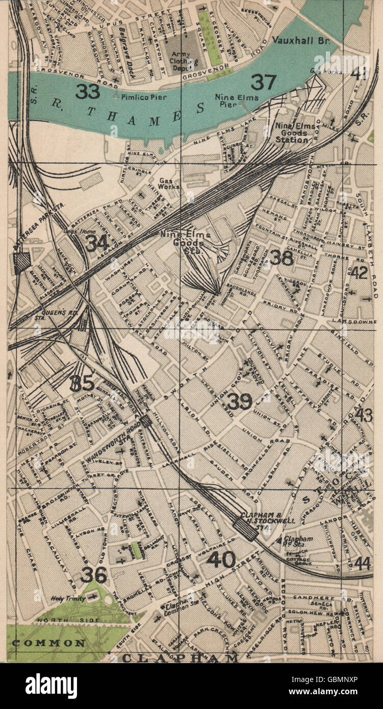 LONDON S. Clapham North Stockwell Wandsworth Road 9 Elms Battersea Park ...