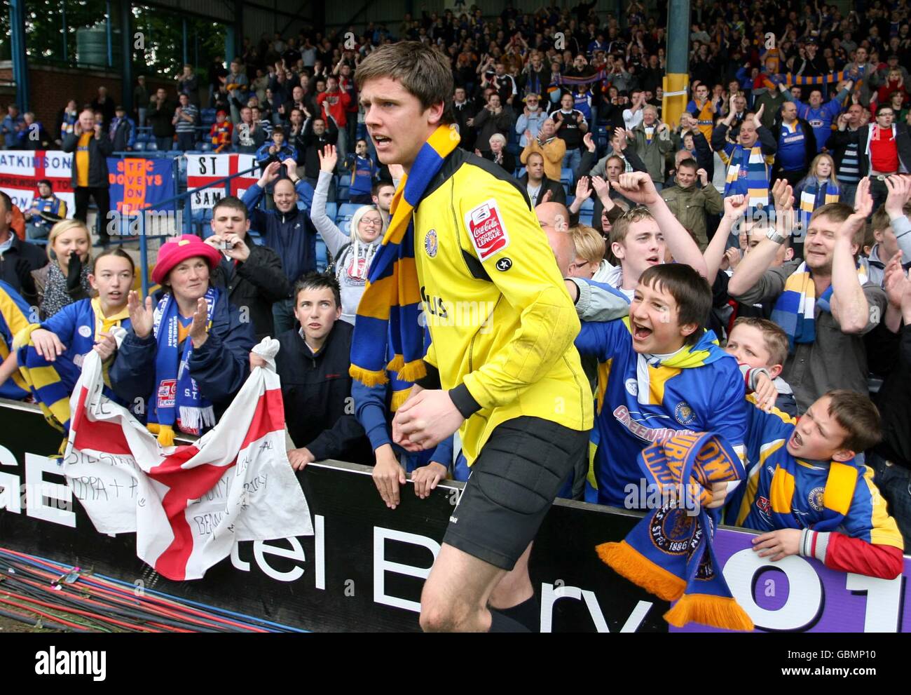 Luke Daniels celebrates with the traveling fans after his two saves ...