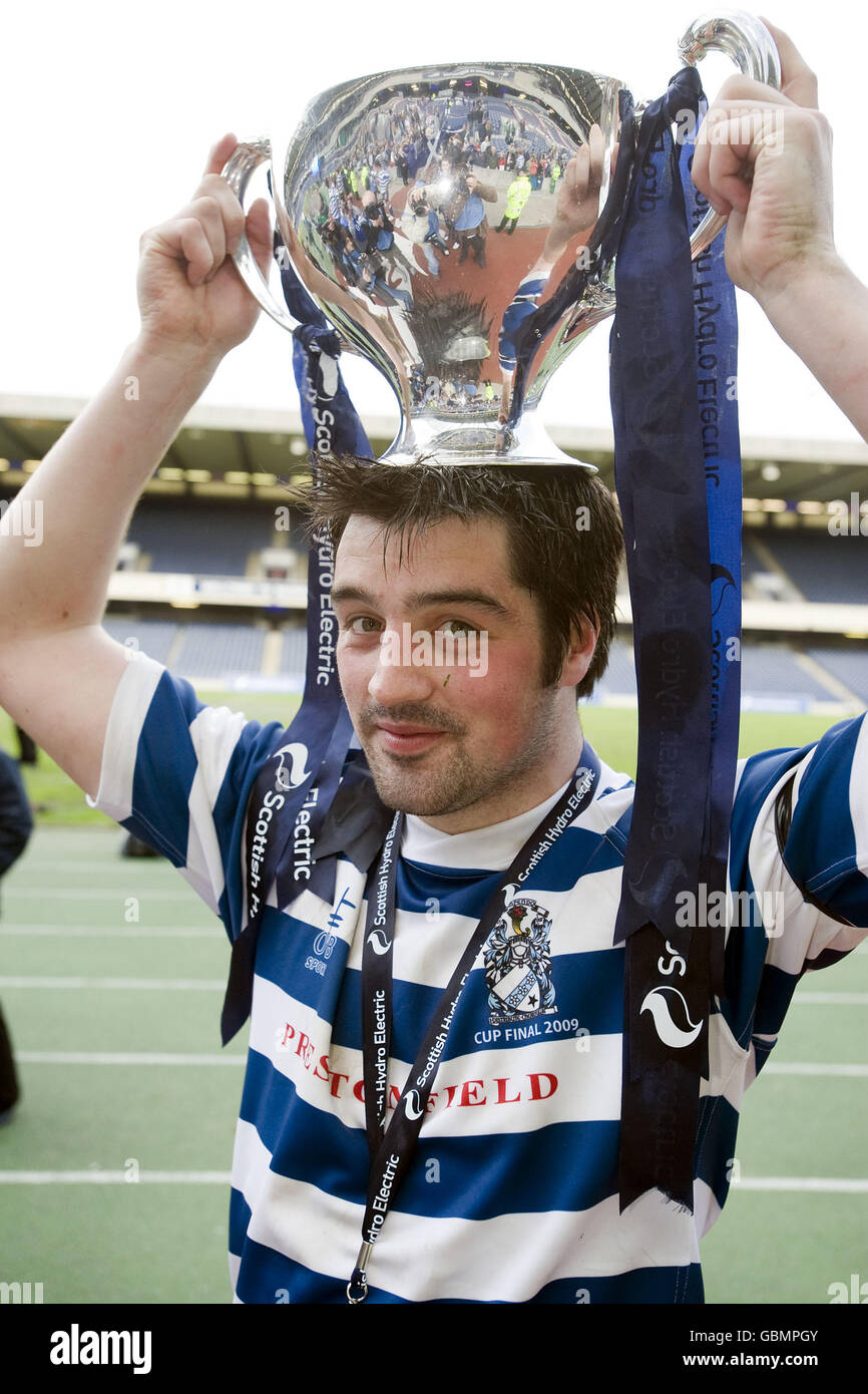Heriots Graham Wilson celebrates after winning the Hyrdo Electric Cup ...