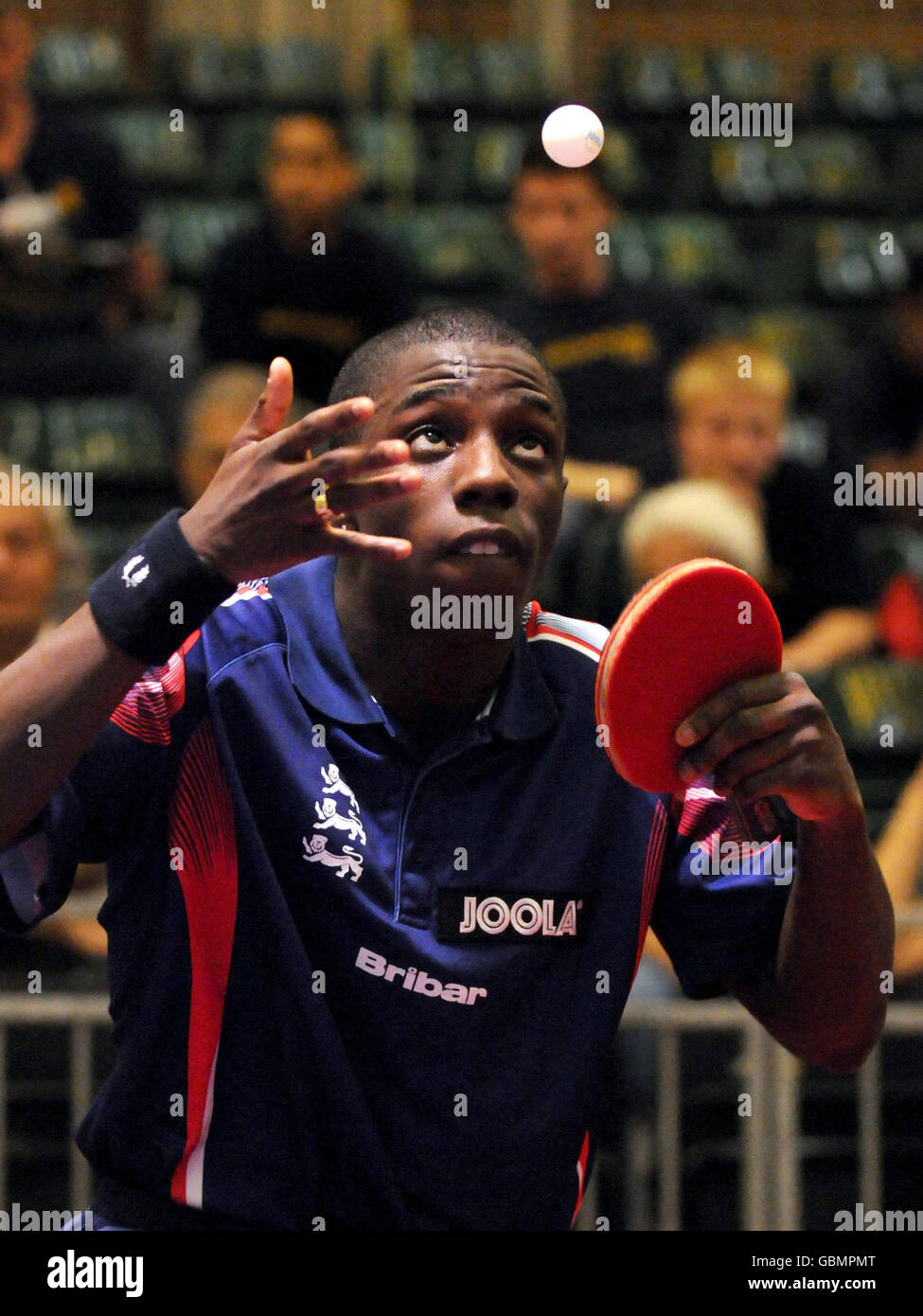 England's Darius Knight serves during India's Table Tennis Tour at ...