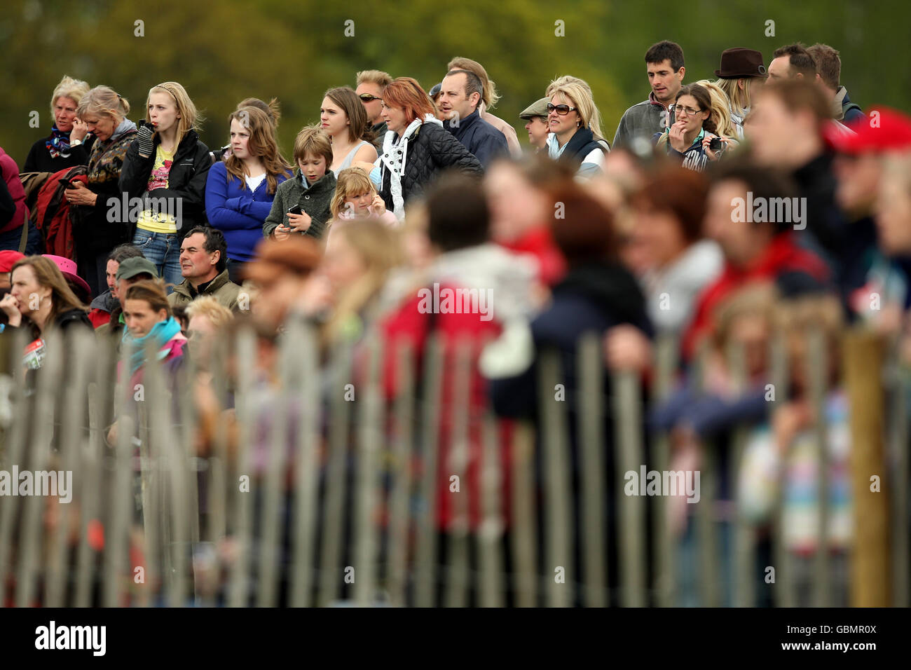 Spectators watch the action during the cross country competition at the ...