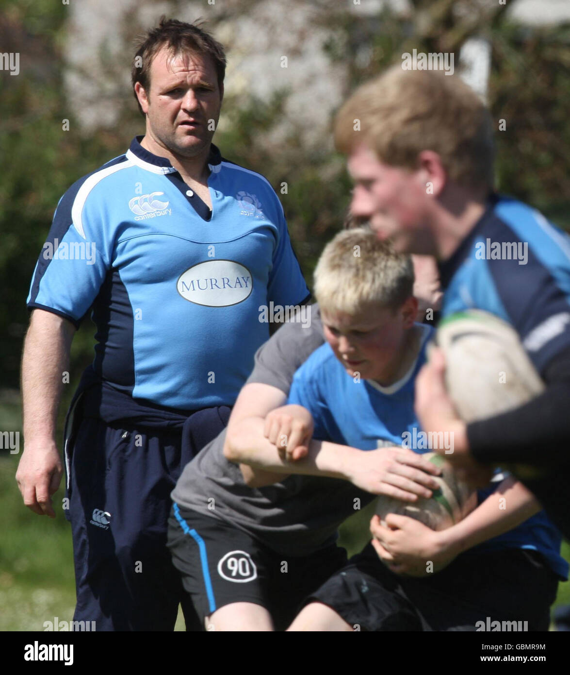 Scotland throwing coach Stevie Scott during a rugby coaching master ...