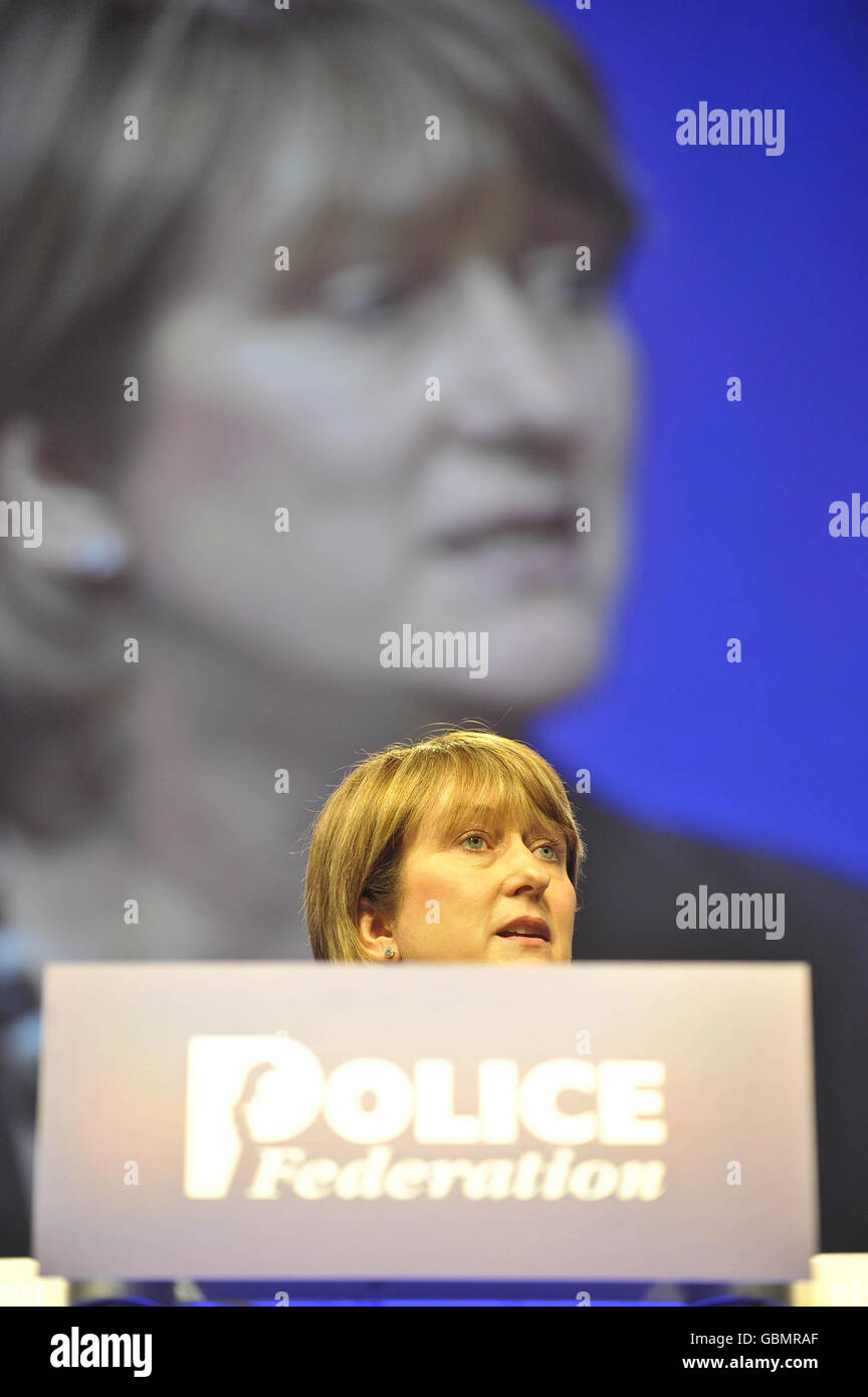Home Secretary Jacqui Smith speaking at the Police Federation Annual ...