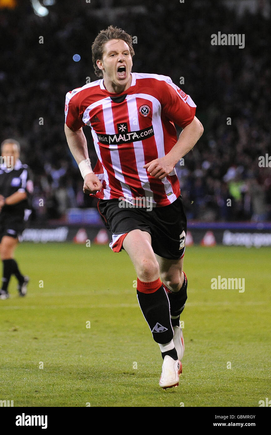 Sheffield United's Greg Halford celebrates scoring their first goal ...