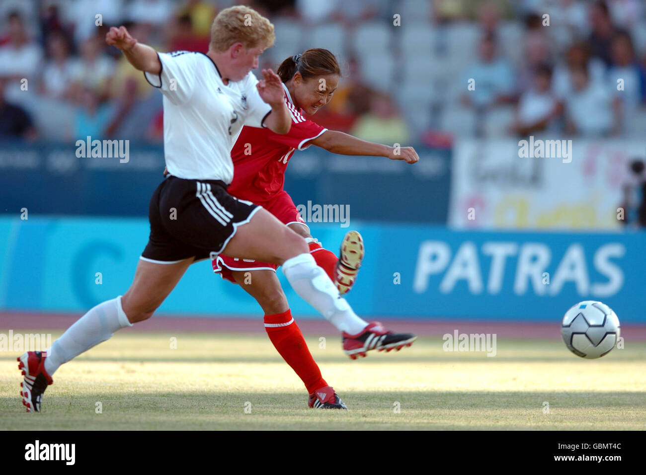 Germanys kerstin stegemann chinas wei teng battle for the ball hi-res ...