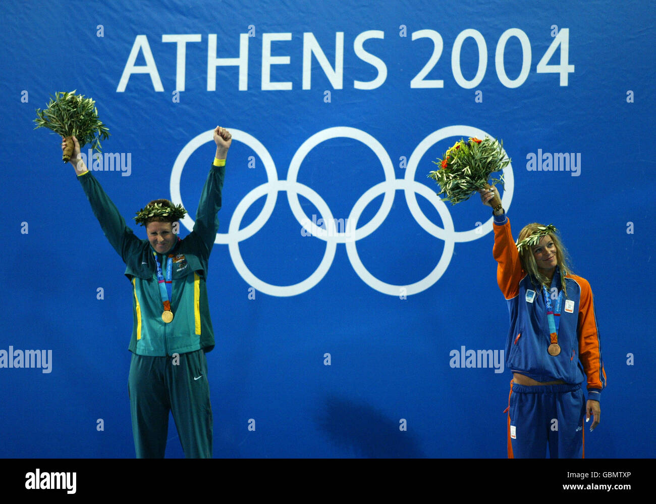 Swimming - Athens Olympic Games 2004 -. Australia's Petria Thomas (l ...