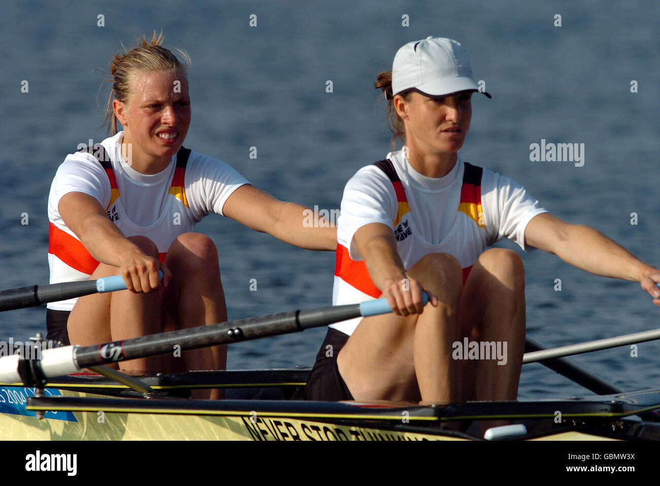 (L-R) Germany's Daniela Reimer (l) and Claudia Blasberg (r) in action ...