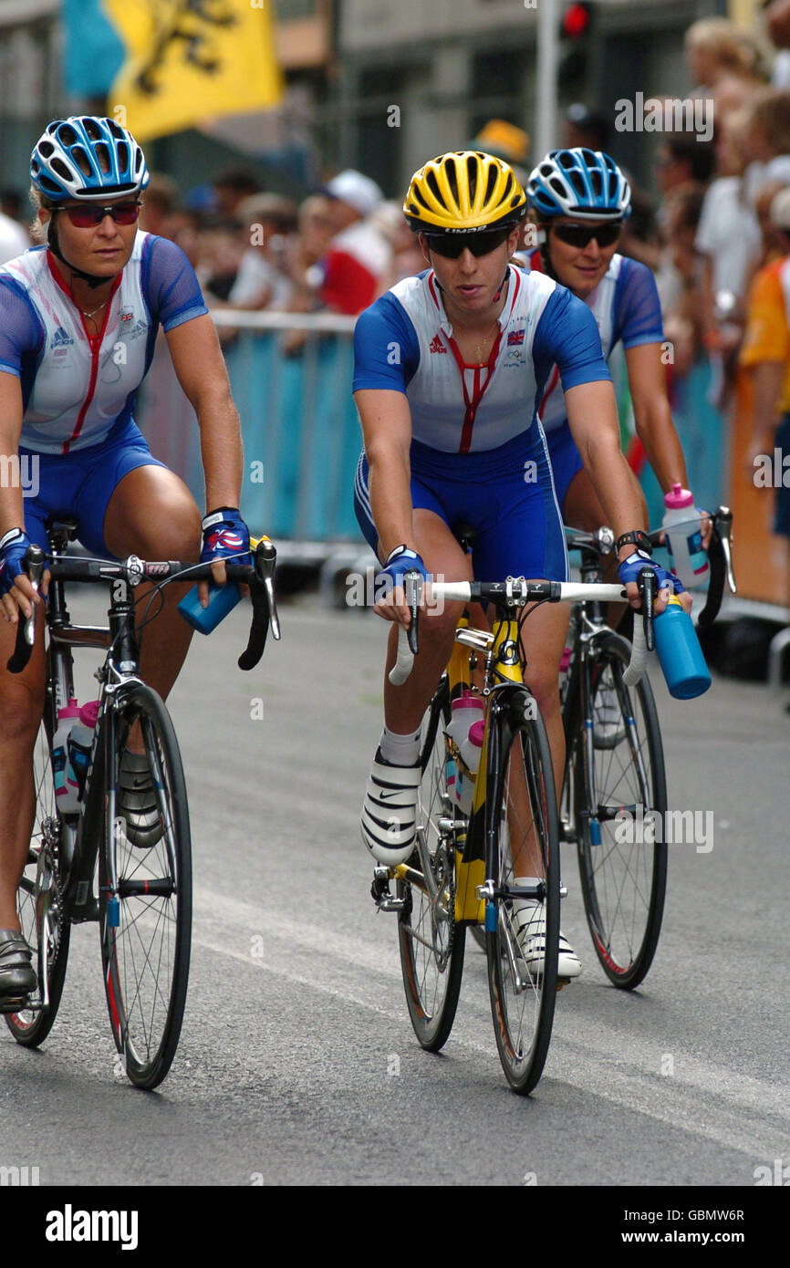 (L-R) The Great Britain team of Sara Symington, Nicole Cooke and Rachel ...