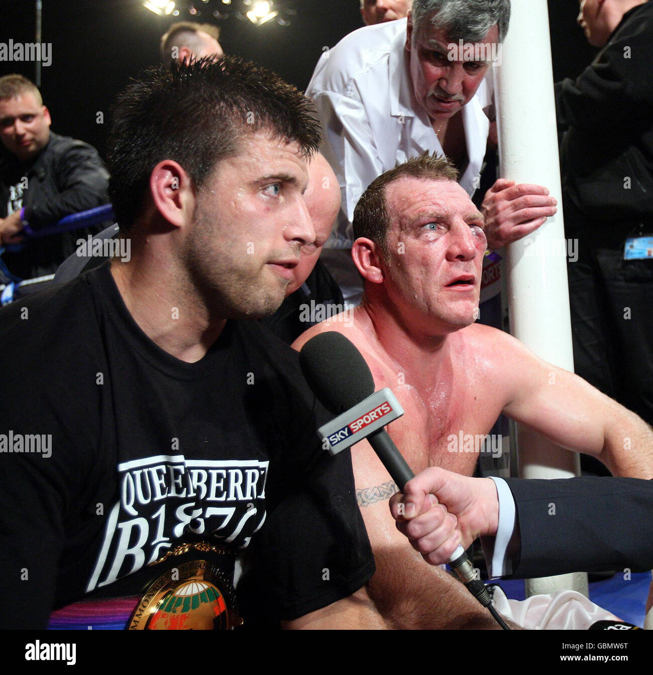 England's Sam Sexton (left) is interviewed after his victory over ...