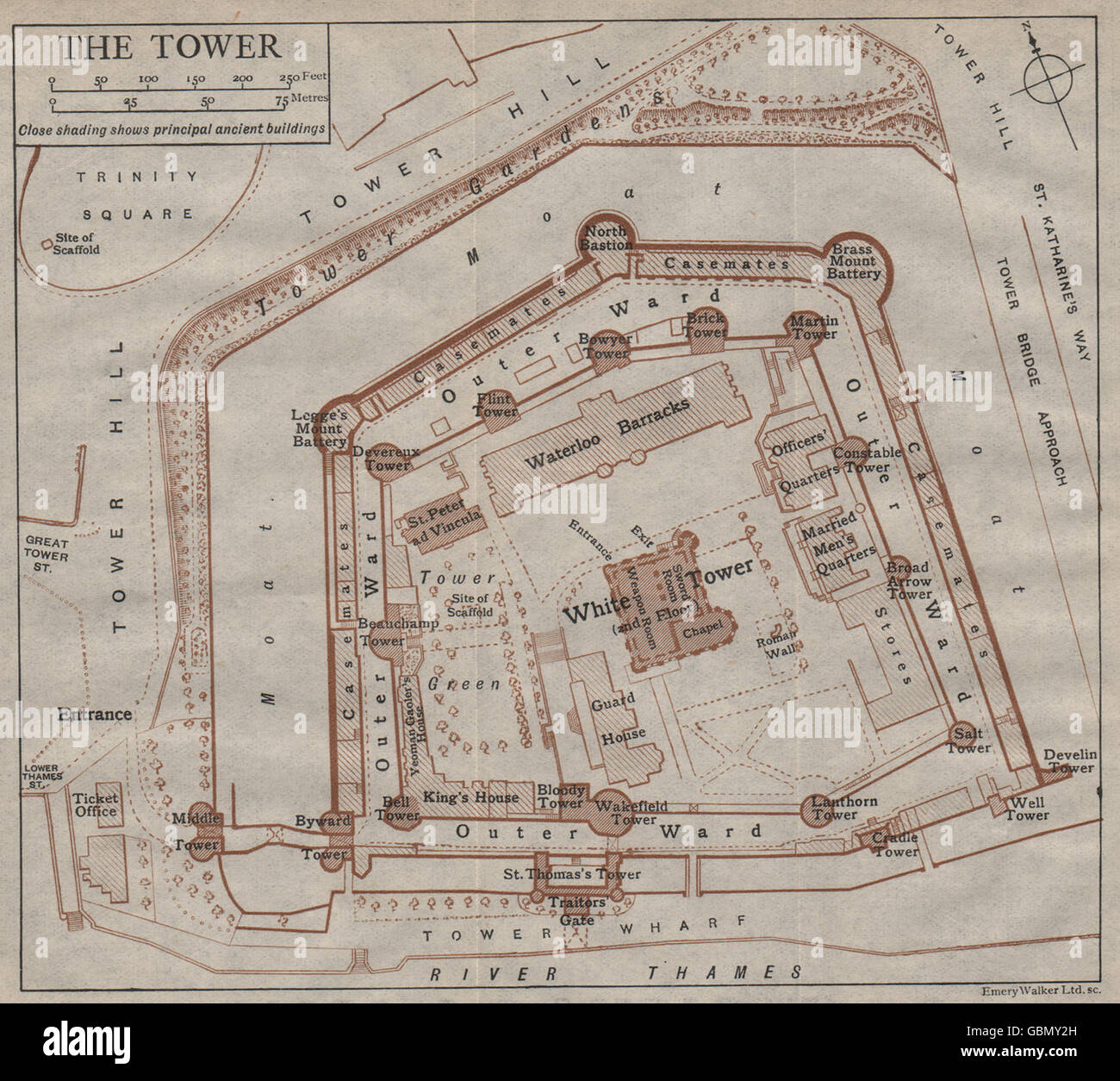 Tower of london map hi-res stock photography and images - Alamy