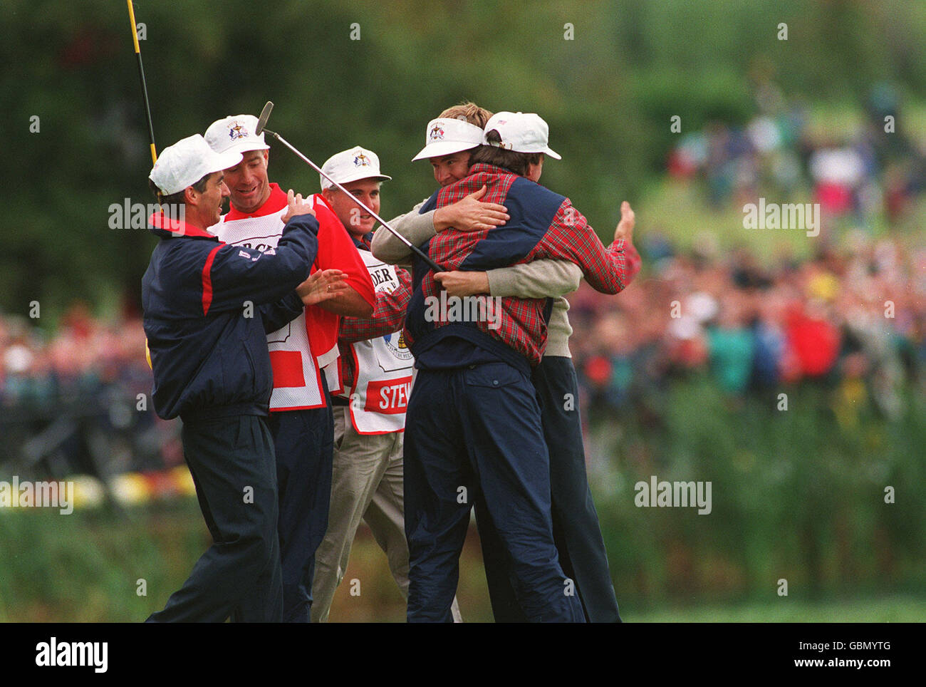USA's Corey Pavin, Jim Gallagher Junior and Davis Love III celebrate ...