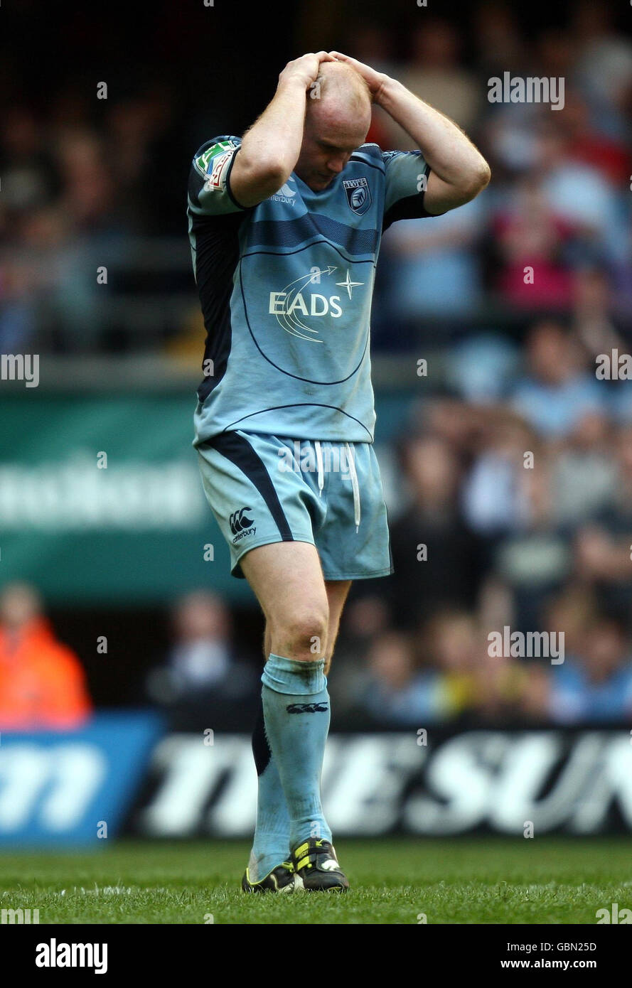Cardiff's Martyn Williams is dejected after missing a penalty during ...