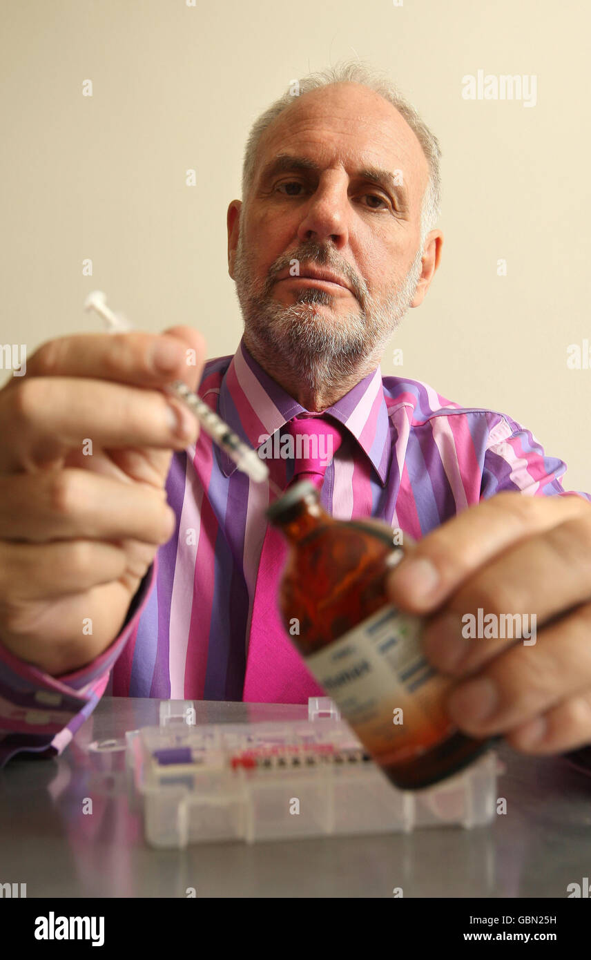 Doctor Philip Nitschke photographed with a medical kit which can be ...