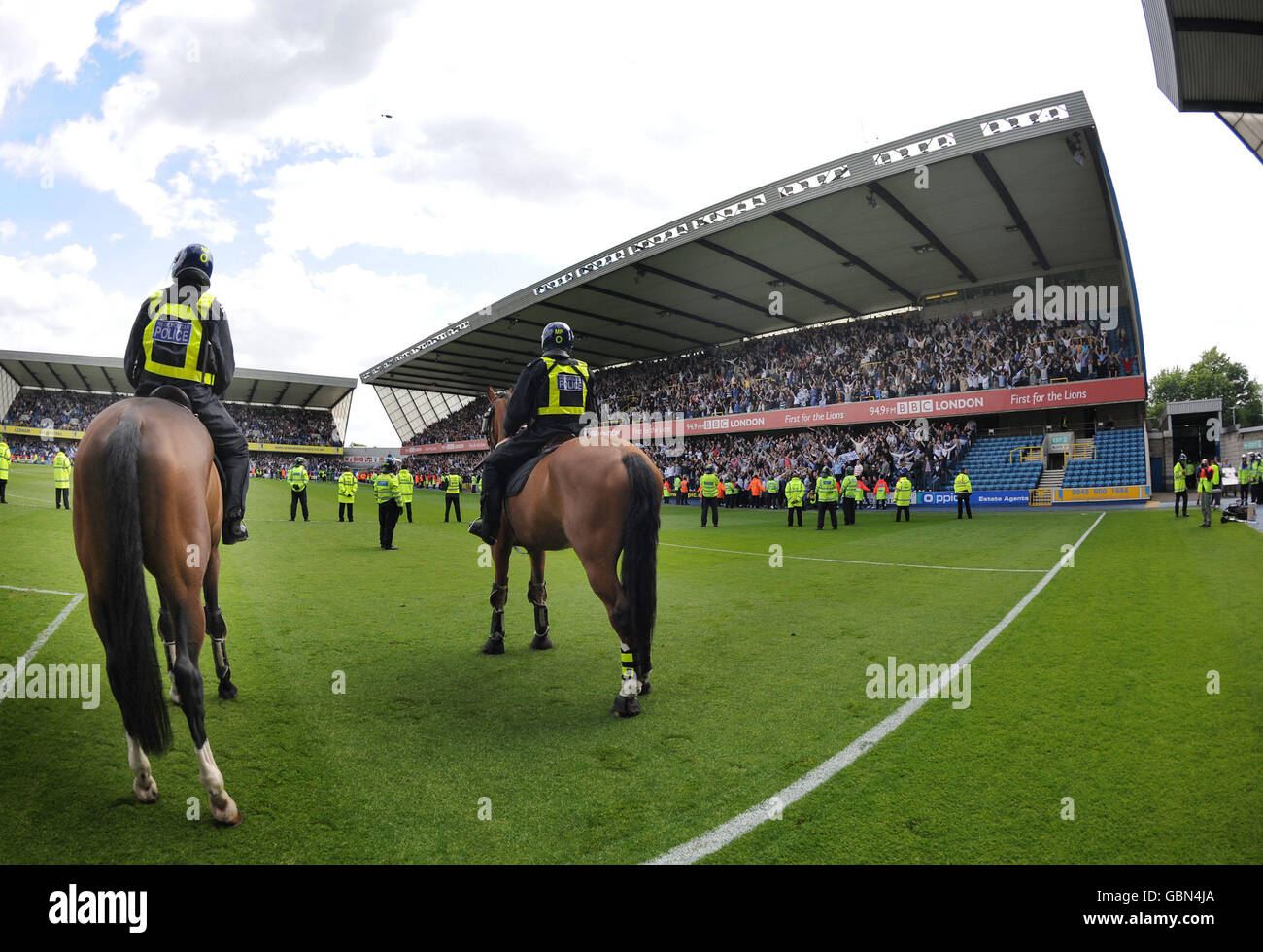 Mounted police following the coca cola football league one hi-res stock ...