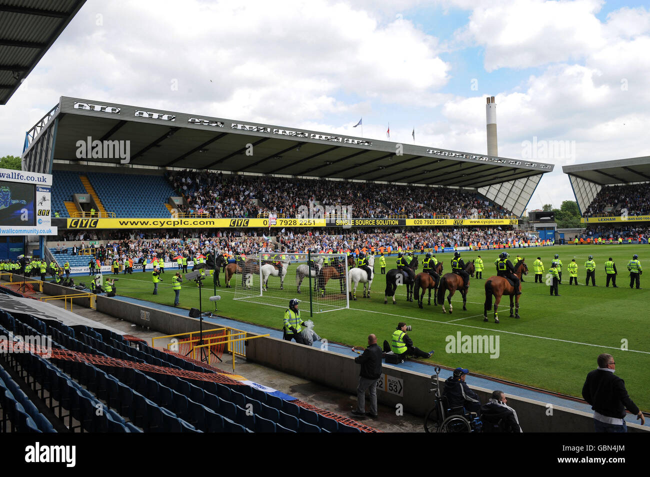 Mounted police following the coca cola football league one hi-res stock ...