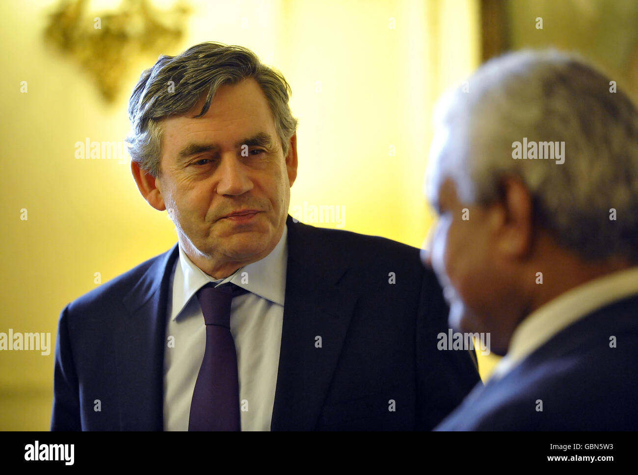 British prime minister brown the prime minister of qatar hi-res stock ...