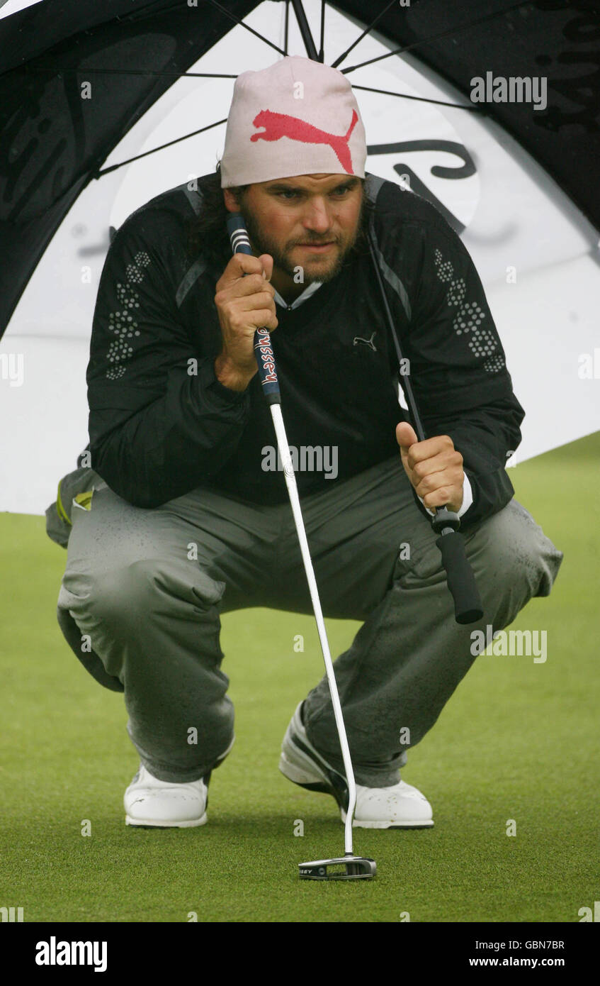 Johan Edfors on the 7th green during the 3 Irish Open at County Louth ...