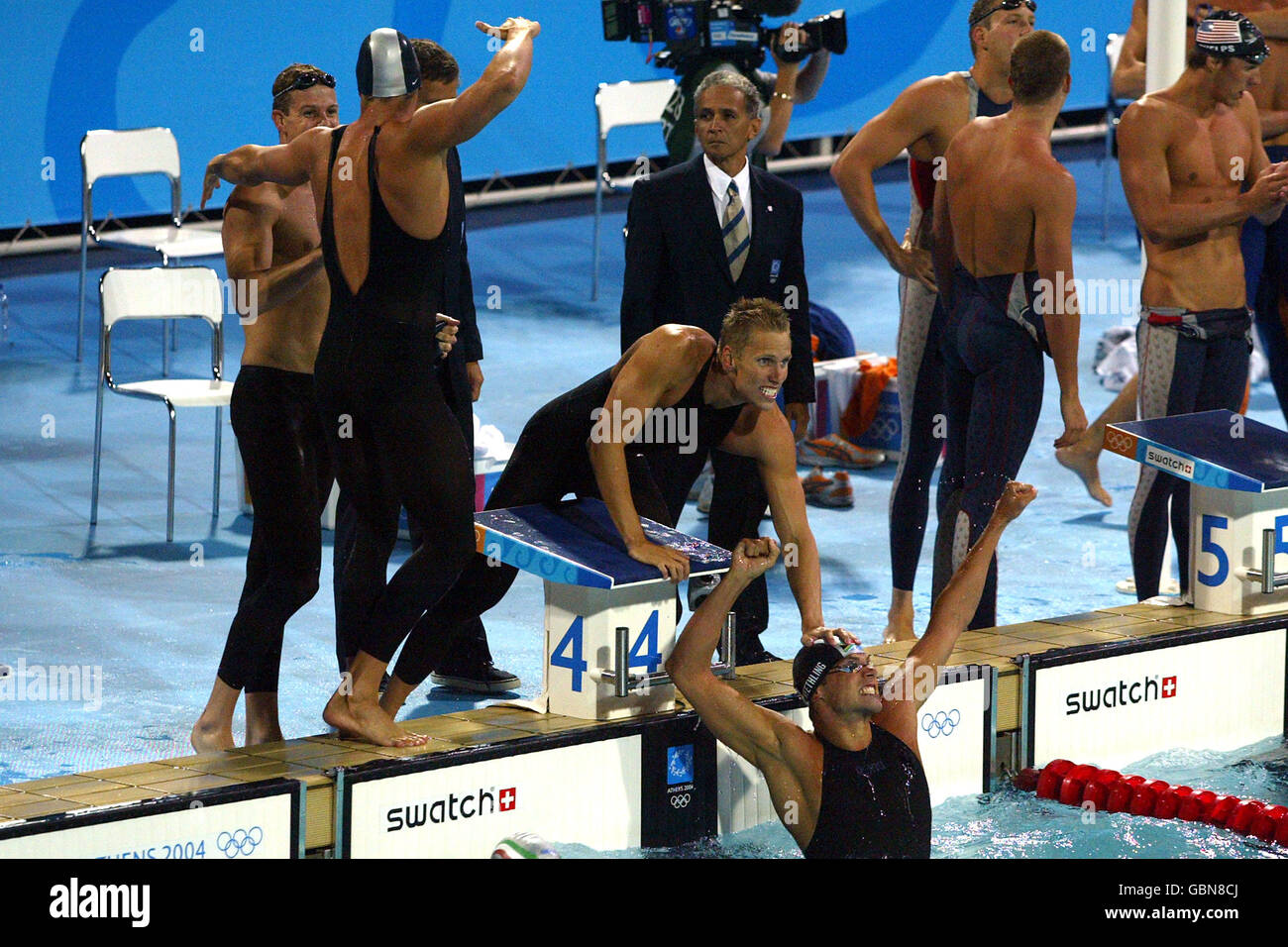 Swimming - Athens Olympic Games 2004 - Men's 4 x 100m Freestyle Relay ...