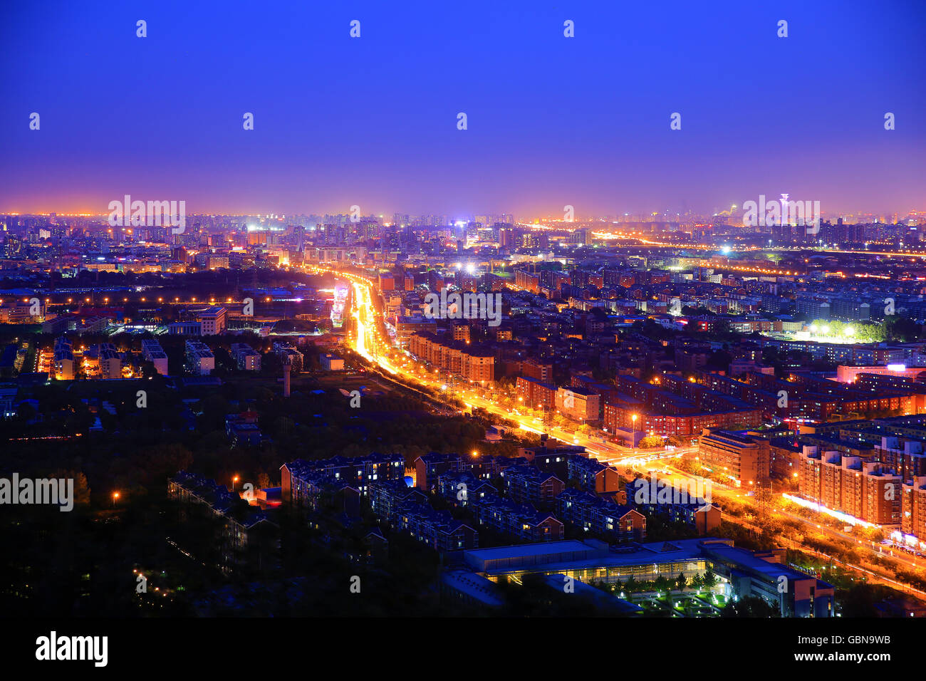 The night view of Beijing City Stock Photo - Alamy