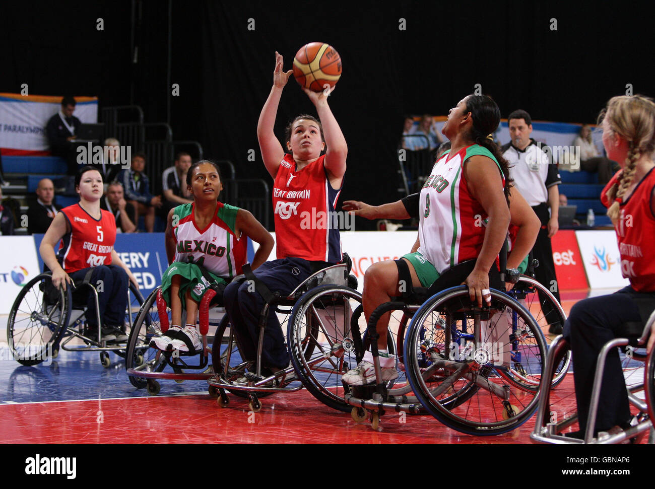 Great Britain's Helen Freeman shoots over Mexico's Lucia Vazquez (no.9 ...