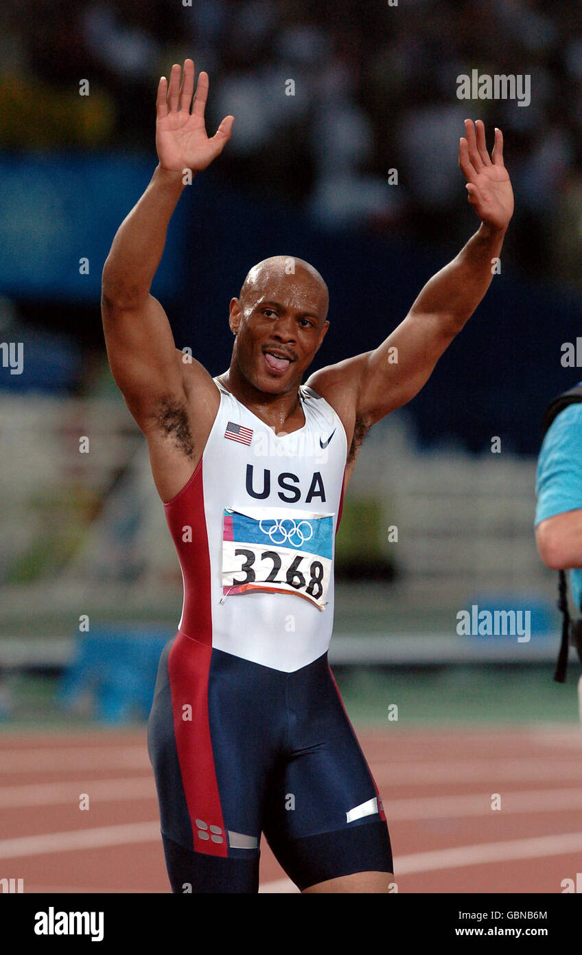 Athletics - Athens Olympic Games 2004 - Men's 100m Final Stock Photo ...