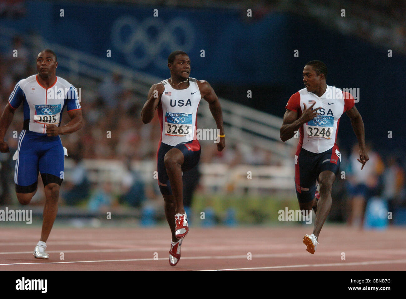 Athletics - Athens Olympic Games 2004 - Men's 100m Semi Final Stock ...