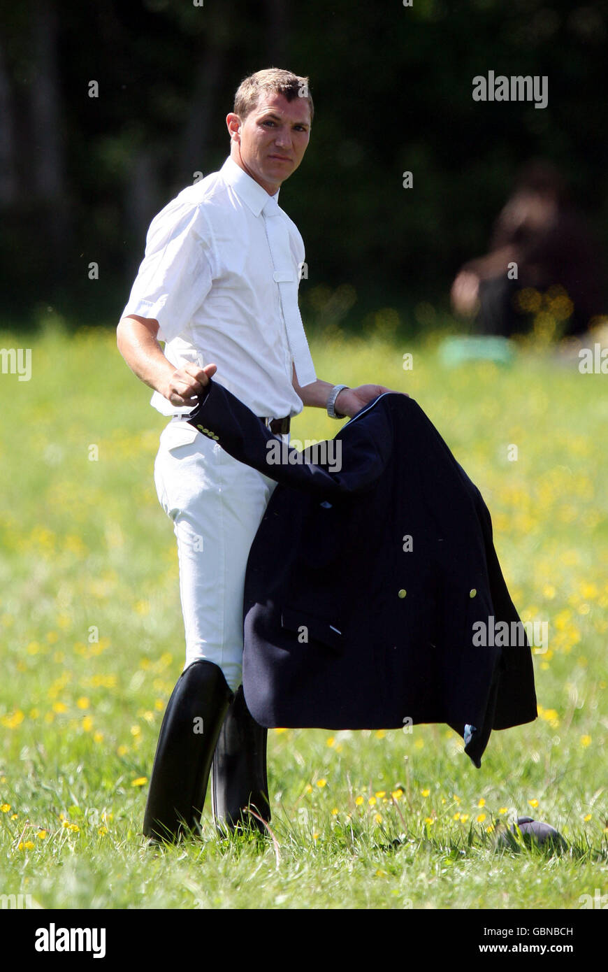 Andrew Gould competes at the Mattingley Horse Trials near Hook ...