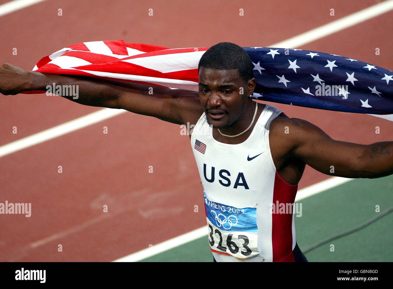 Athletics - Athens Olympic Games 2004 - Men's 100m Final Stock Photo ...