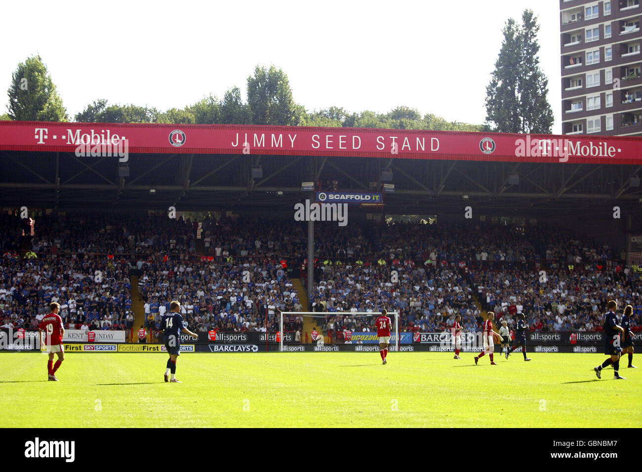 Portsmouths fans in the jimmy seed stand at the valley hi-res stock ...