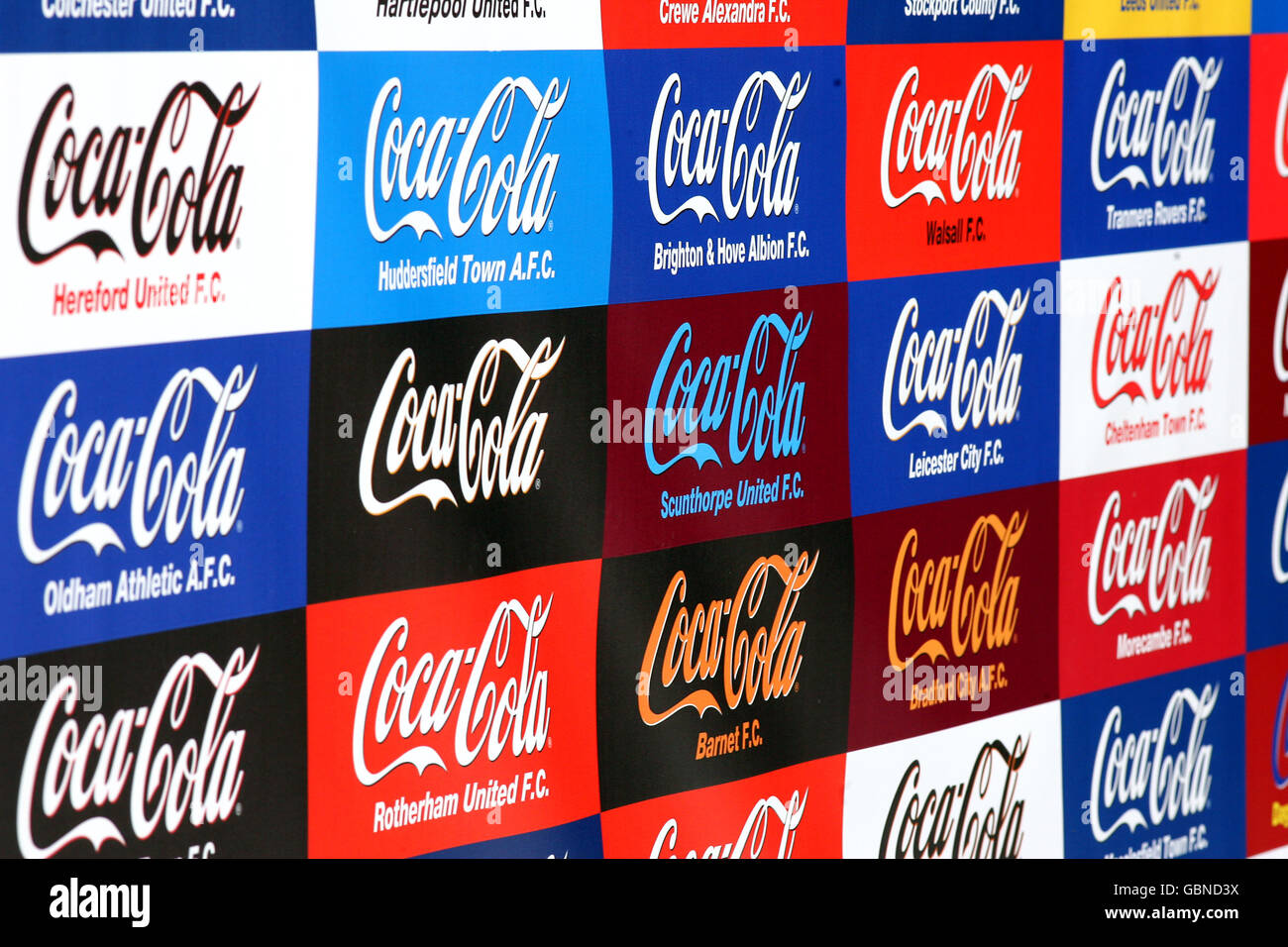Coca cola signage on show at wembley stadium hi-res stock photography ...