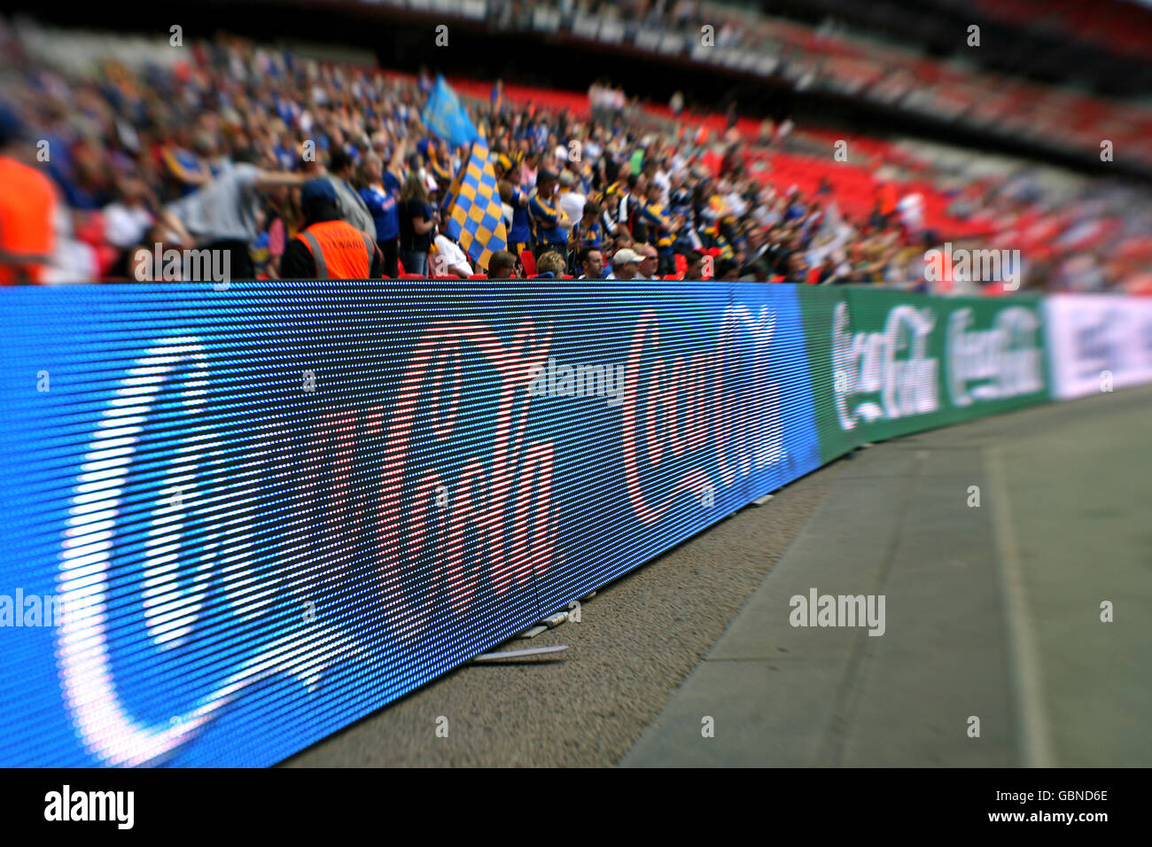Coca cola signage on show at wembley stadium hi-res stock photography ...