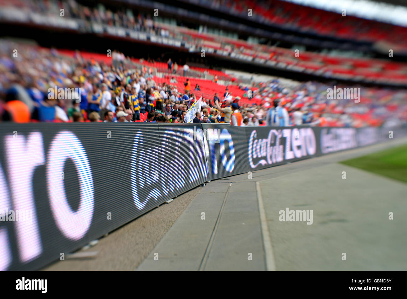 Coca cola signage on show at wembley stadium hi-res stock photography ...