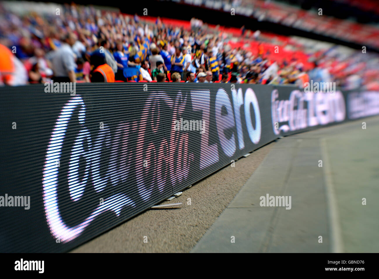 Coca cola signage on show at wembley stadium hi-res stock photography ...