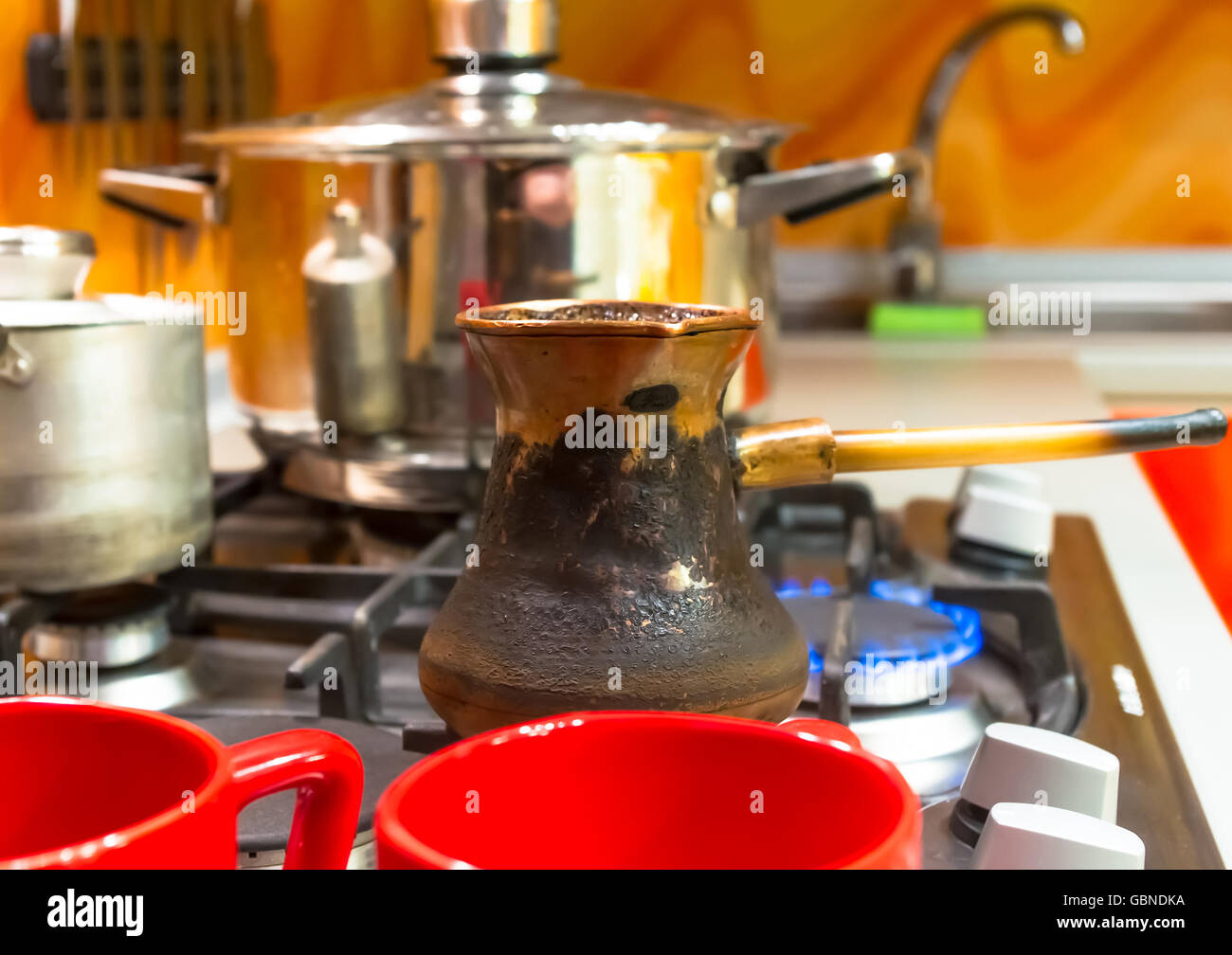 Traditional coffee pot on gas hi-res stock photography and images - Alamy