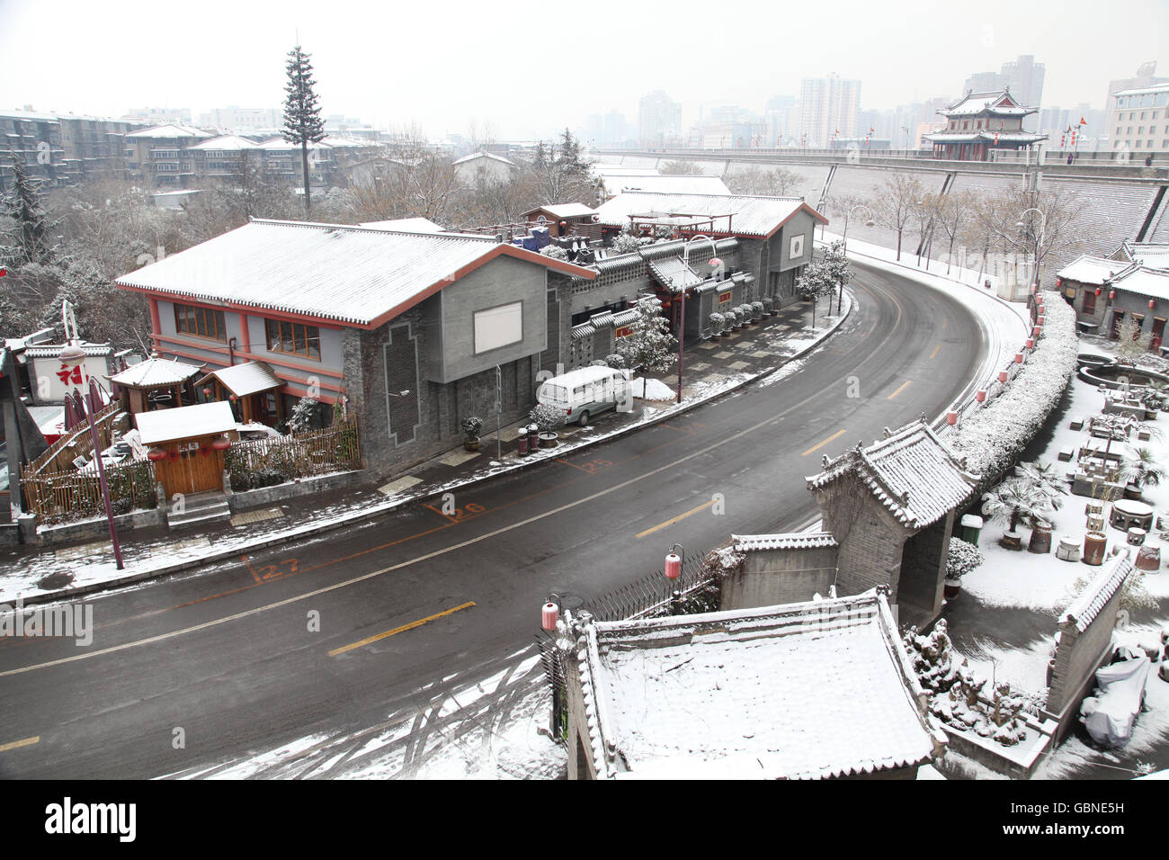 Shaanxi province Xi'an City snow Stock Photo - Alamy