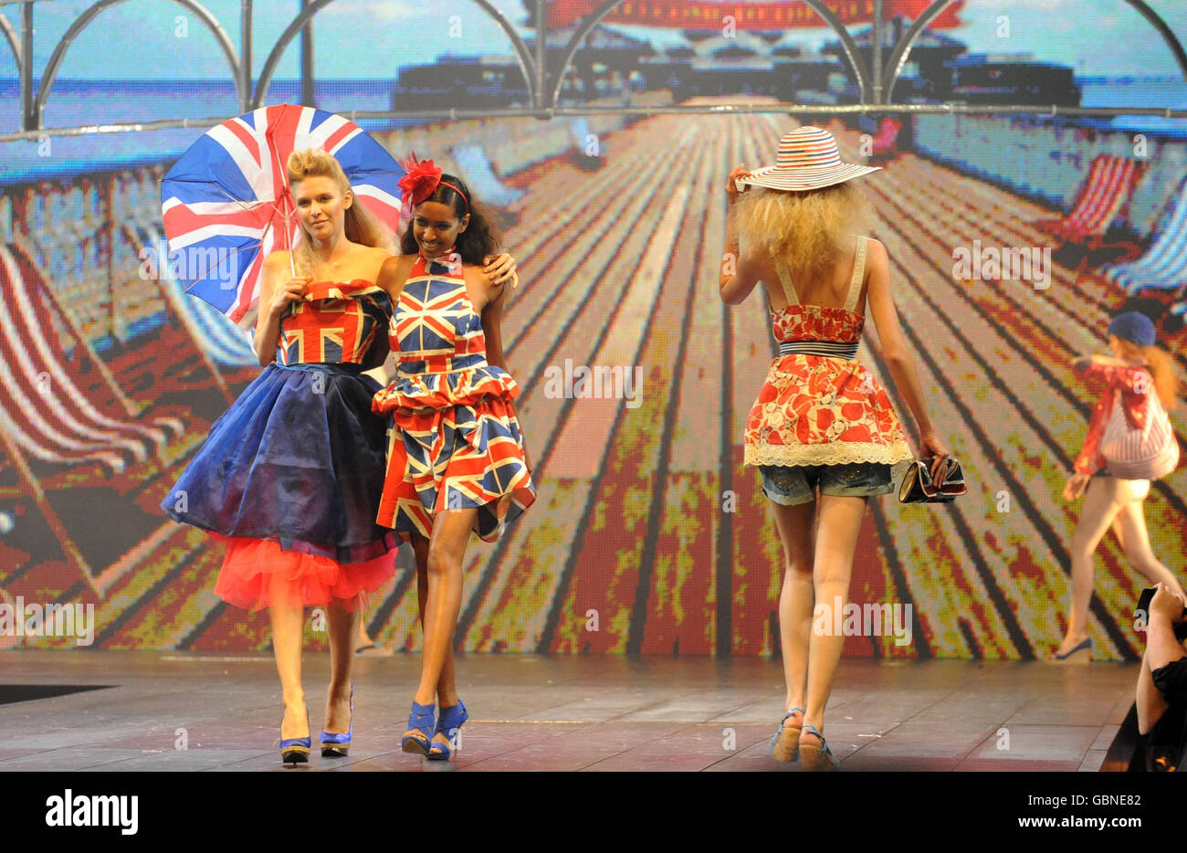 Models on the runway during a Clothes Show 2009 catwalk show, at the ...