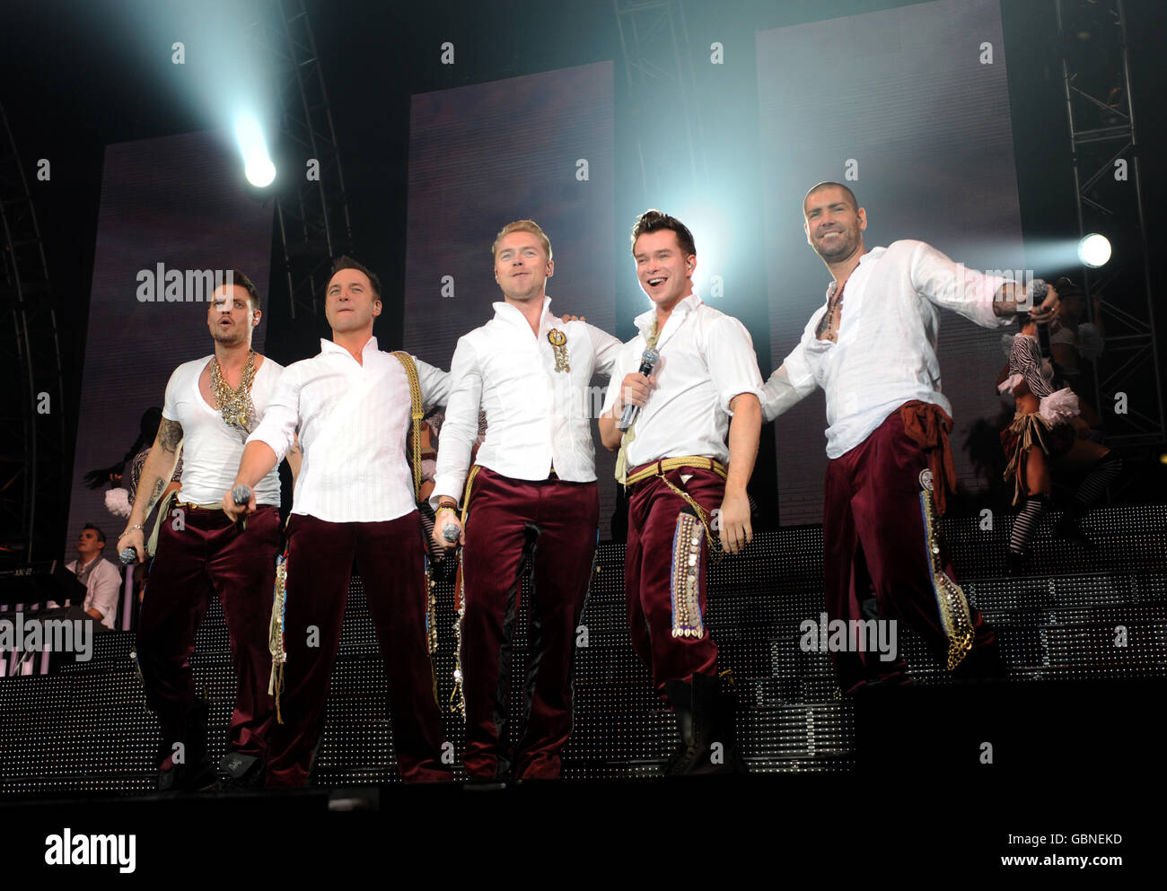 Boyzone in Concert - London. Boyzone perform in concert at Wembley ...