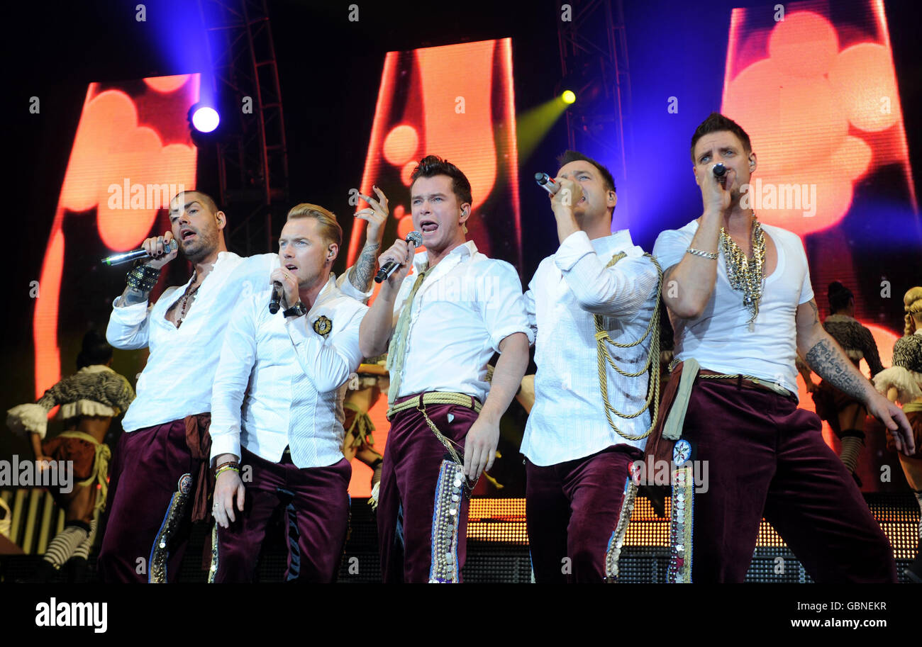Boyzone perform in concert at Wembley Arena, north London Stock Photo ...