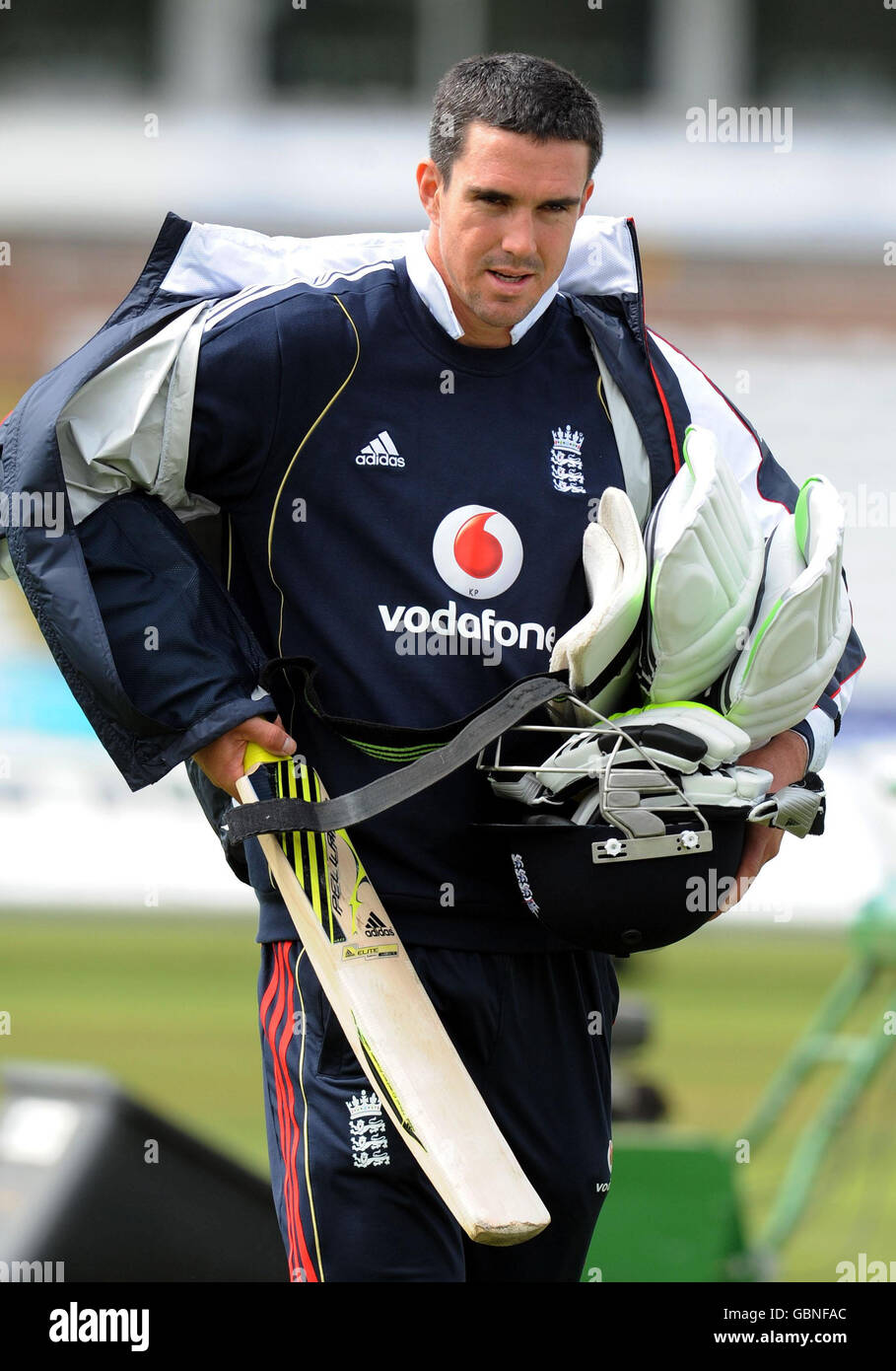 England's Kevin Pietersen during the nets session at the County Ground ...