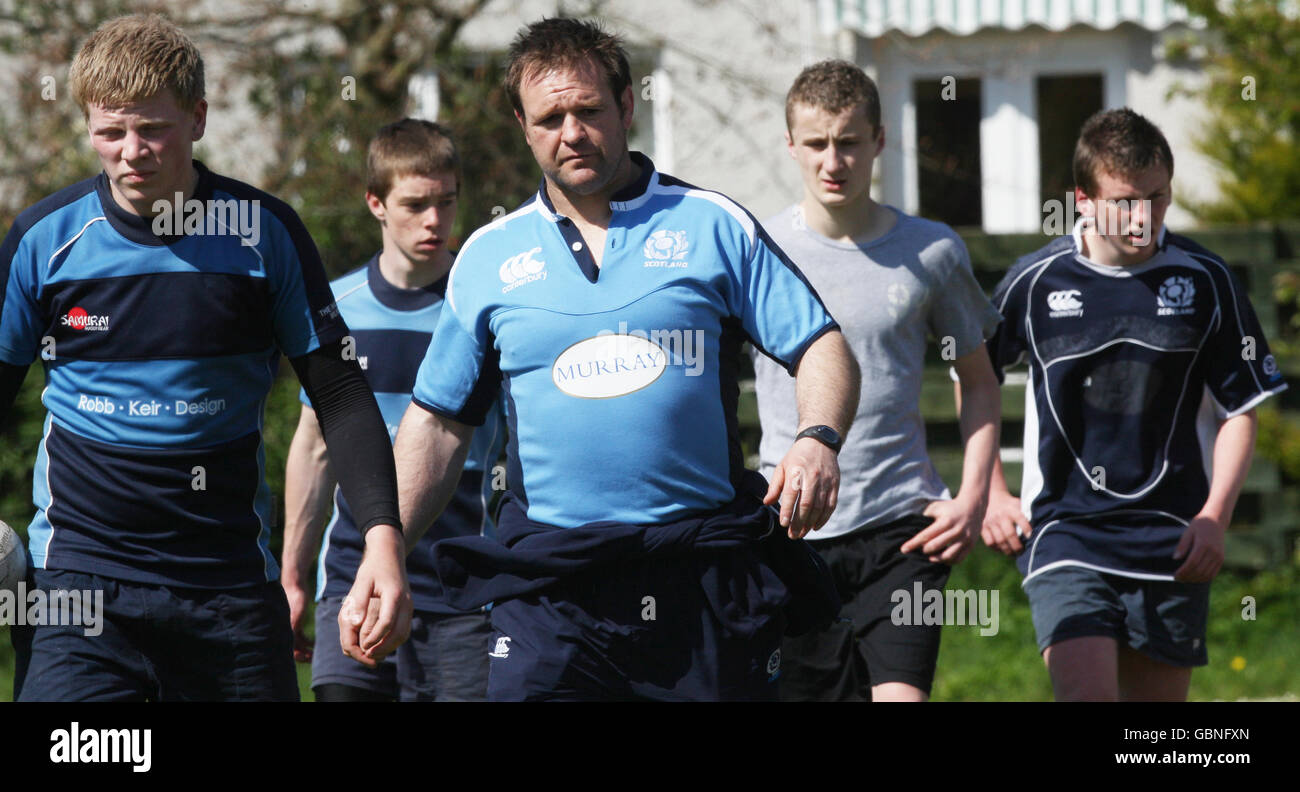 Scotland throwing coach Stevie Scott during a rugby coaching master ...