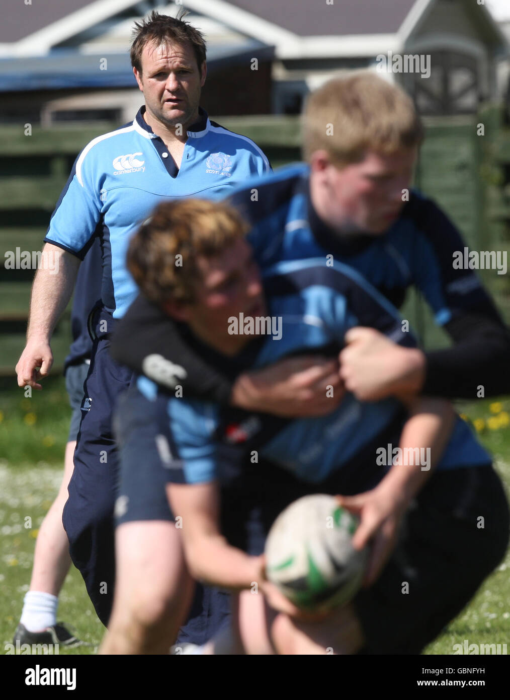Scotland throwing coach Stevie Scott during a rugby coaching master ...