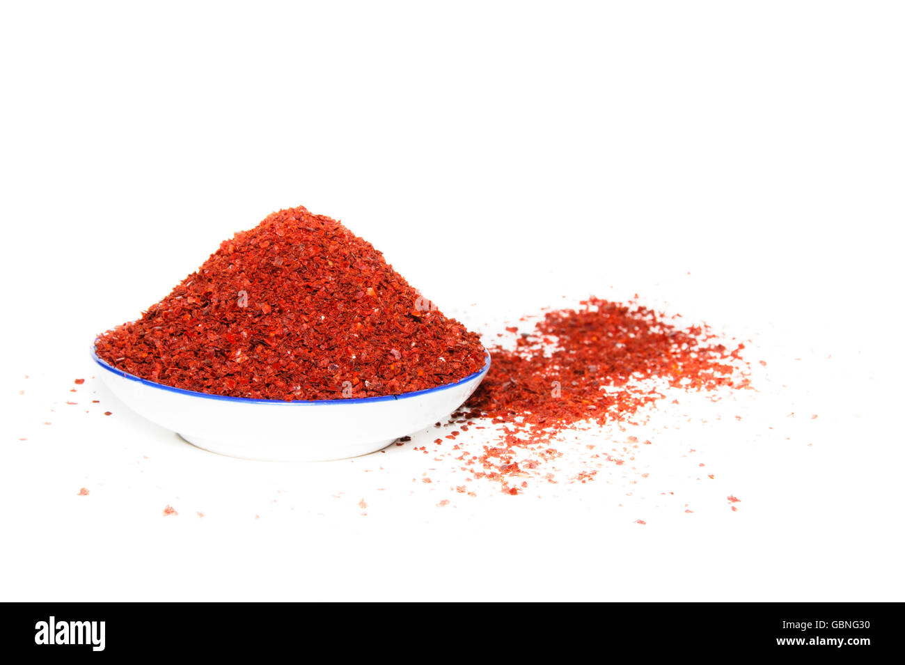 Chili flake isolated on a white background Stock Photo - Alamy