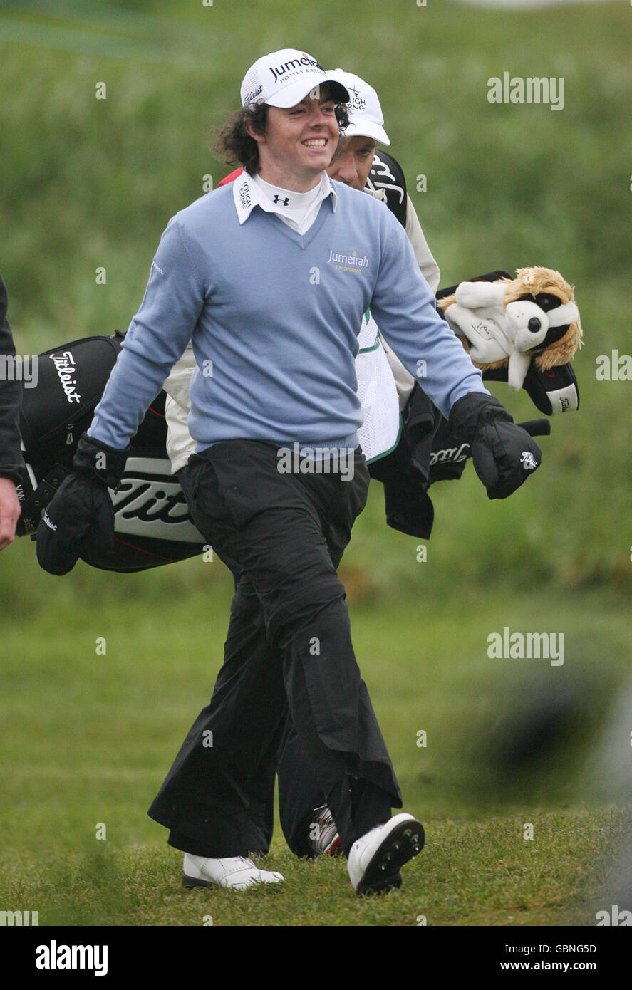 Northern Ireland's Rory McIlroy walks along the 10th fairway during the ...