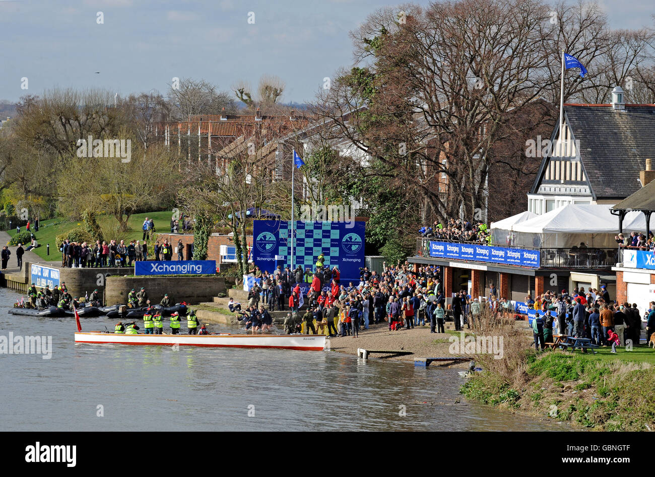 The Oxford Cox is thrown into the Thames after Oxford beat Cambridge in ...