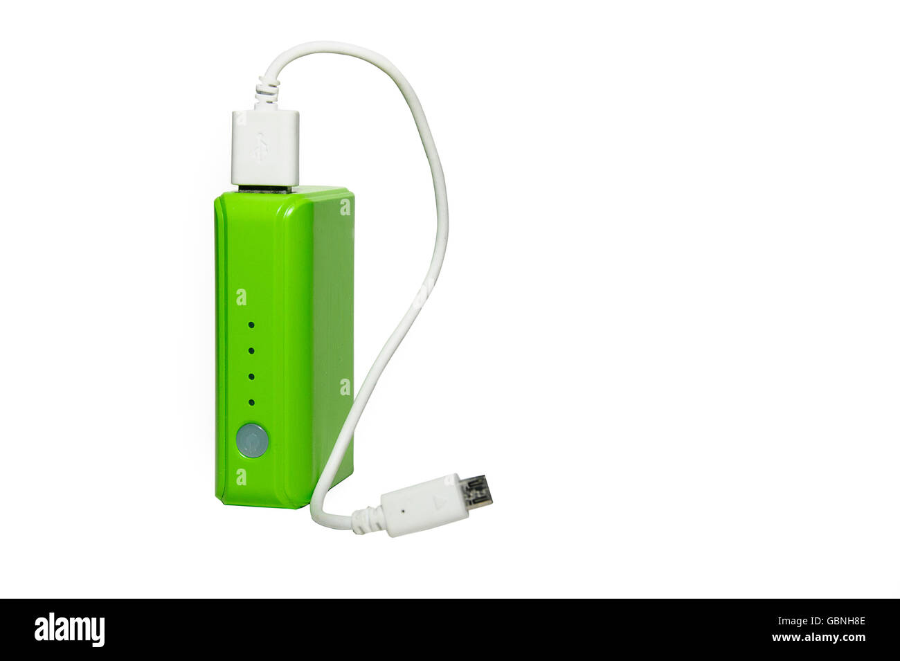 The mobile backup battery isolated on a white background Stock Photo ...