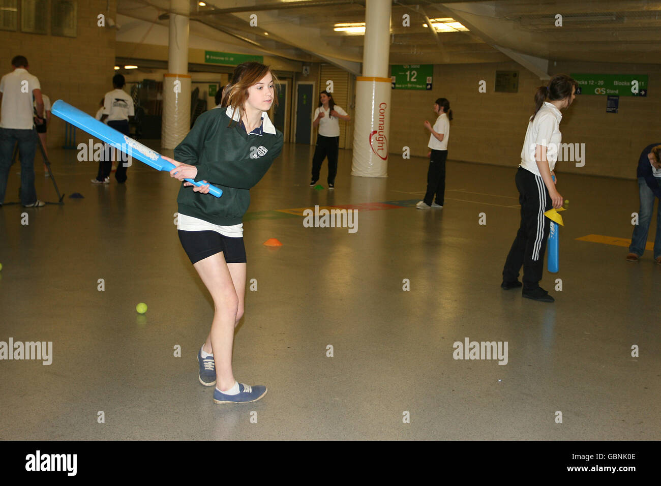 School girls take part in a coaching session in the Lambeth Hall Stock ...
